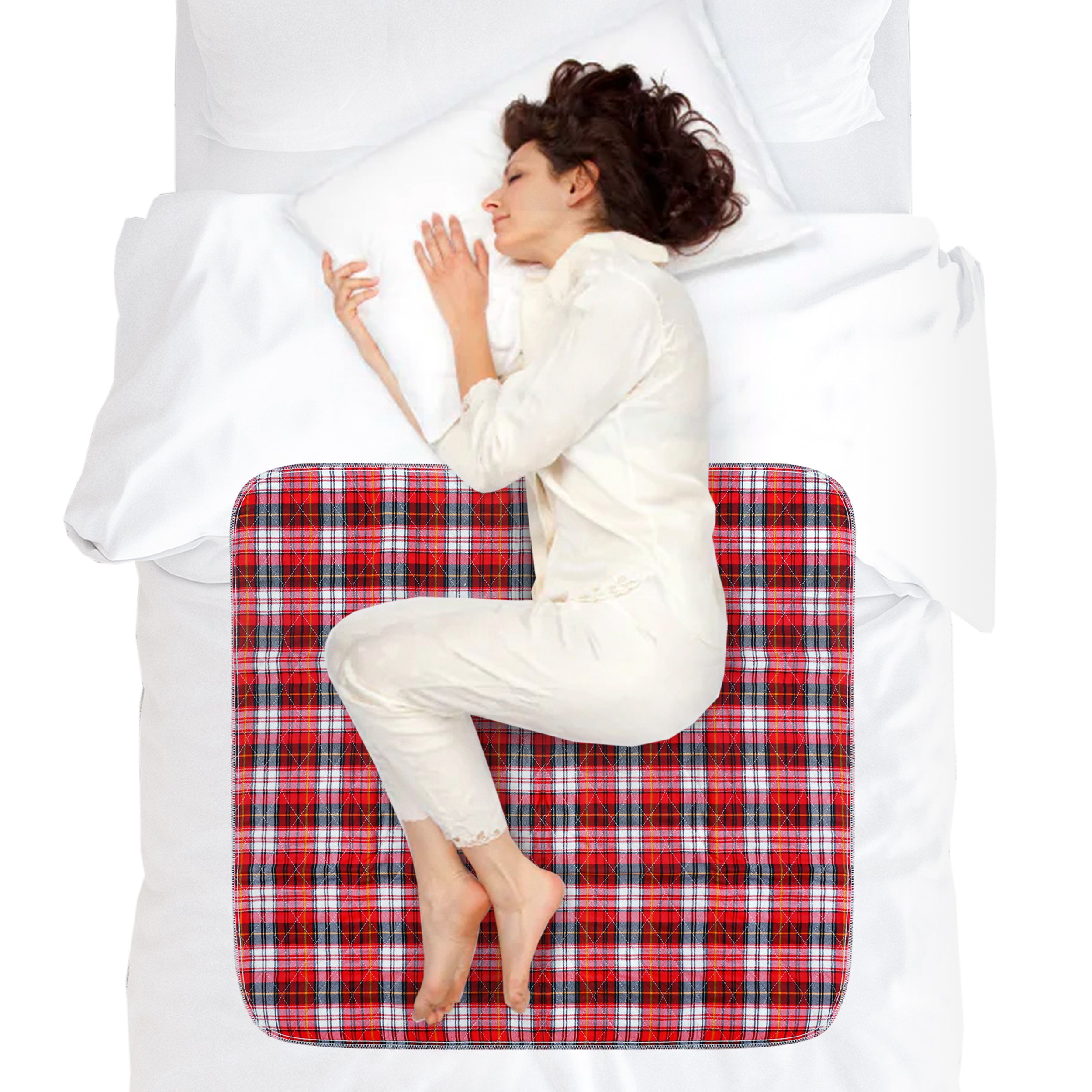 [Red Plaid] Incontinence Bed Pad - (2 Pack) 36 x 34-inch – AbleUplift